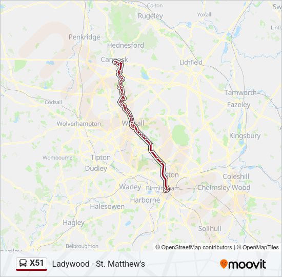 x51 Route: Schedules, Stops & Maps - The Square Peg (Updated)