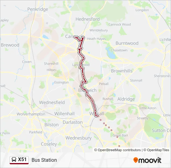 X51 Route: Schedules, Stops & Maps - Bus Station (Updated)