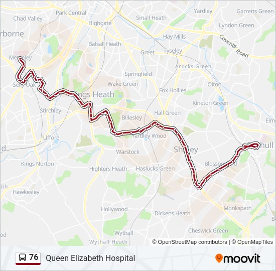 76 Route: Schedules, Stops & Maps - Queen Elizabeth Hospital (Updated)