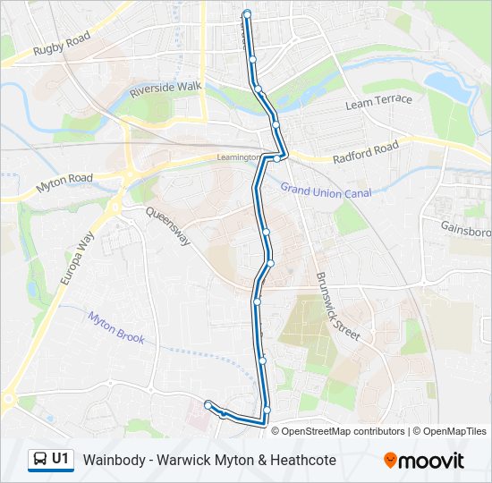 u1 Route: Schedules, Stops & Maps - Warwick Gates (Updated)
