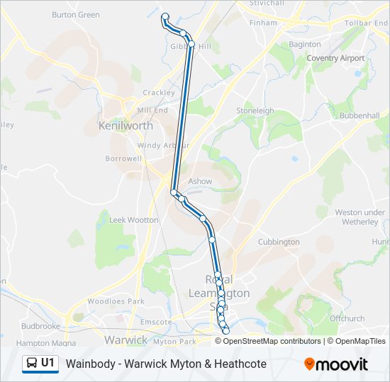 u1 Route: Schedules, Stops & Maps - Leamington Spa (Updated)