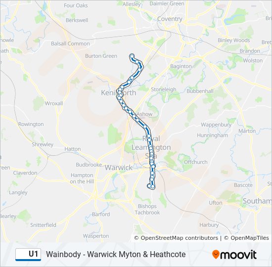 u1 Route: Schedules, Stops & Maps - University Of Warwick (Updated)