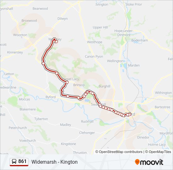 861 Route: Schedules, Stops & Maps - Weobley (Updated)