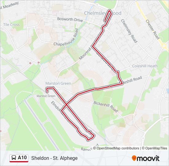 a10 Route: Schedules, Stops & Maps - Chelmsley Wood (Updated)
