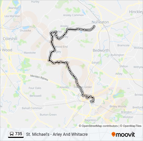 735 Route: Schedules, Stops & Maps - Gosford Green (Updated)