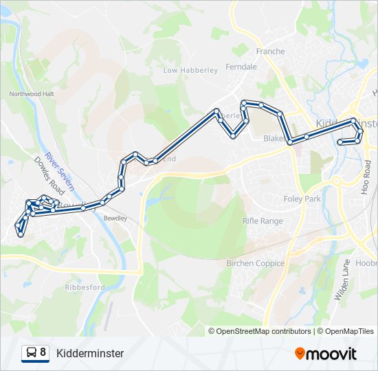 8 Route: Schedules, Stops & Maps - Kidderminster (Updated)