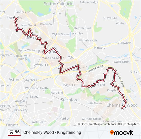 96 Route: Schedules, Stops & Maps - Chelmsley Interchange (Updated)