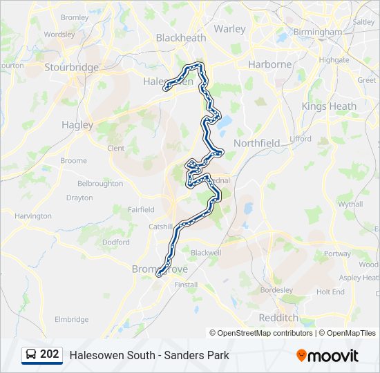 202 Route: Schedules, Stops & Maps - Halesowen (Updated)