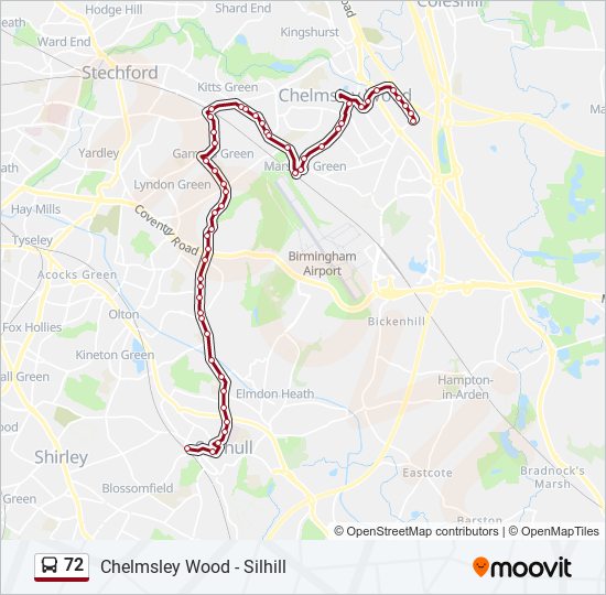 72 Route: Schedules, Stops & Maps - Birmingham Business Park (Updated)