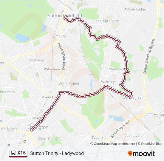 x15 Route: Schedules, Stops & Maps - Sutton Coldfield (Updated)