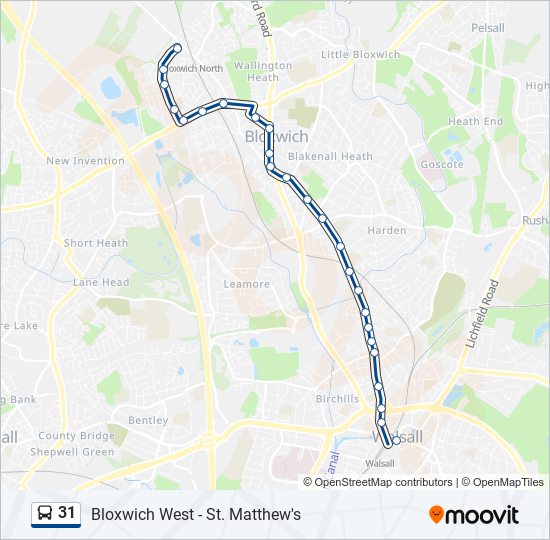 31 Route: Schedules, Stops & Maps - Walsall (Updated)