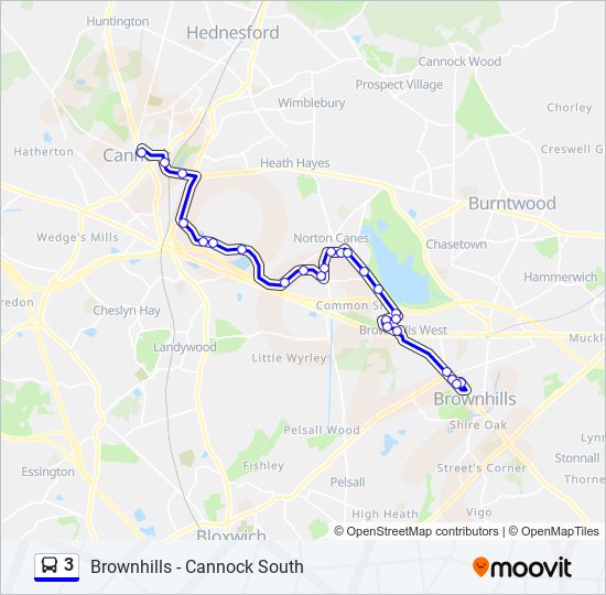 3 Route: Schedules, Stops & Maps - Brownhills (Updated)