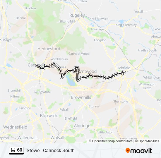 60 Route: Schedules, Stops & Maps - Lichfield City Centre (Updated)