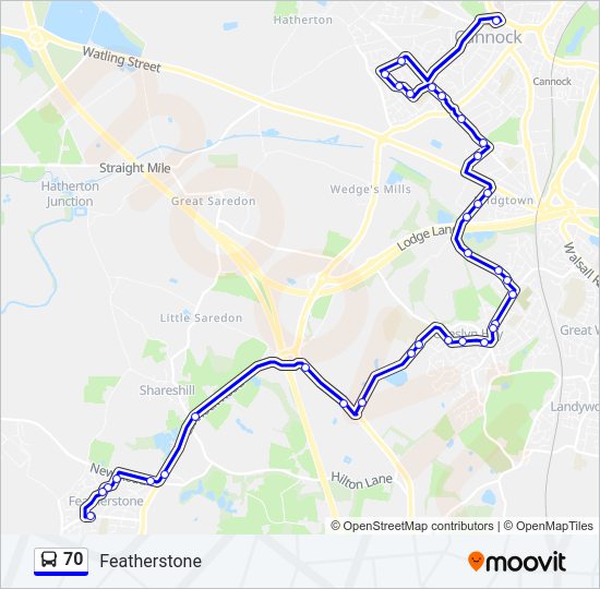 70 Route: Schedules, Stops & Maps - Featherstone (Updated)