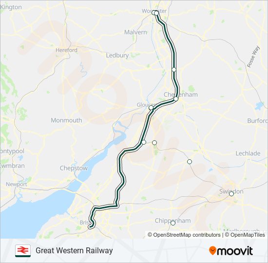 great western railway Route: Schedules, Stops & Maps - Worcester ...