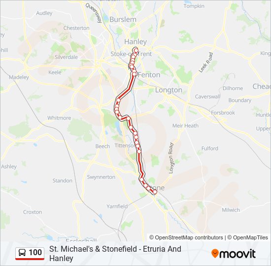 100 Route: Schedules, Stops & Maps - Stone Town Centre (Updated)