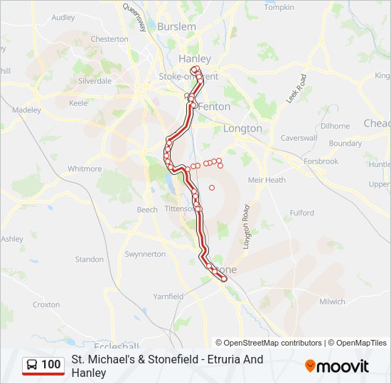 100 Route: Schedules, Stops & Maps - Hanley Bus Station (Updated)