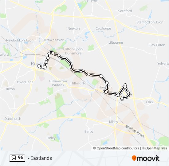 96 Route: Schedules, Stops & Maps - Dirft (Updated)