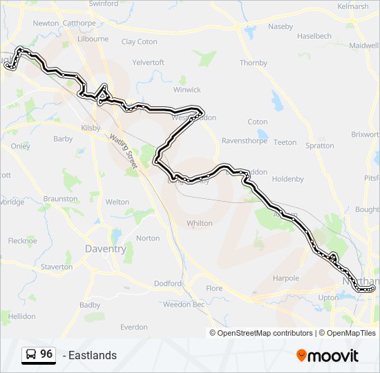 96 Route: Schedules, Stops & Maps - Northampton (Updated)