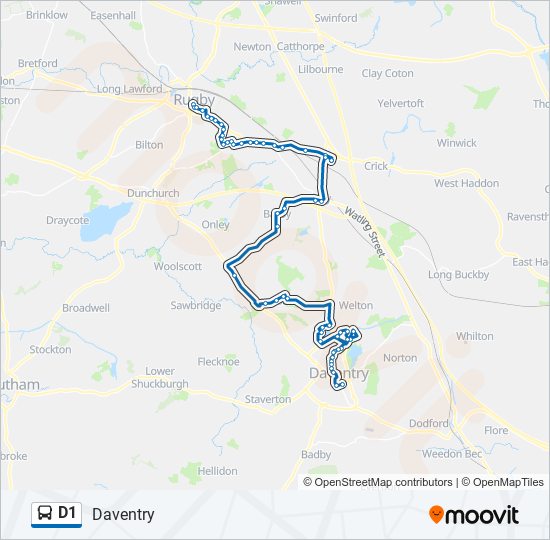 d1 Route: Schedules, Stops & Maps - Daventry (Updated)