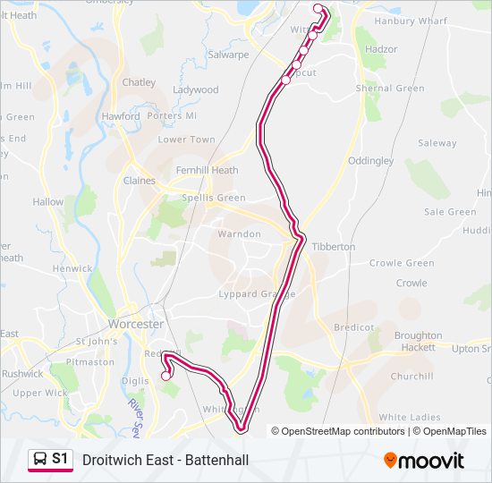 s1 Route: Schedules, Stops & Maps - Battenhall (Updated)