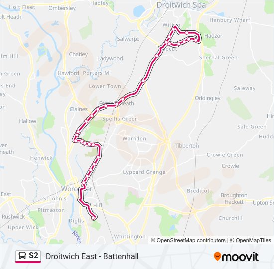 S2 Route: Schedules, Stops & Maps - Witton (Updated)