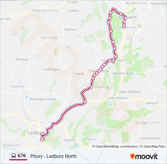 676 Route: Schedules, Stops & Maps - Great Malvern (Updated)