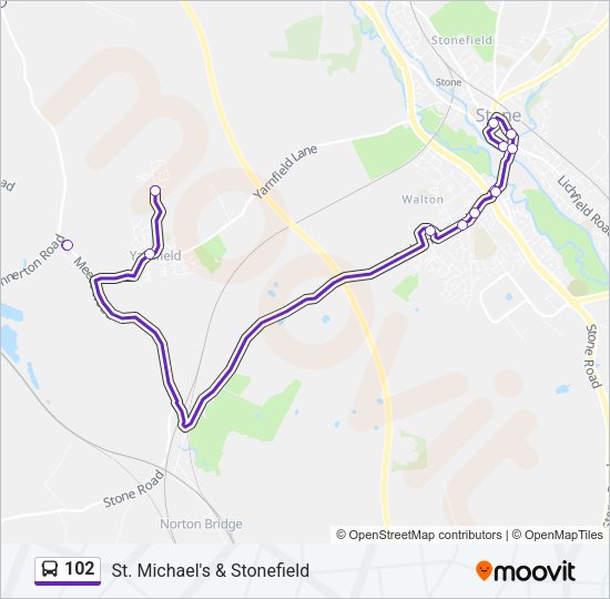 102 Route: Schedules, Stops & Maps - Yarnfield (Updated)