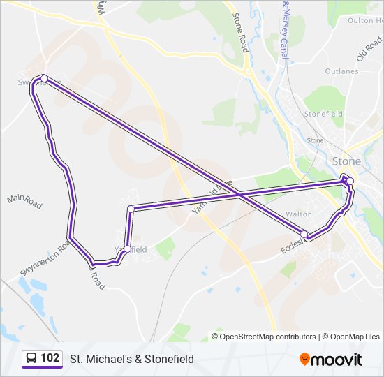 102 Route: Schedules, Stops & Maps - Swynnerton (Updated)