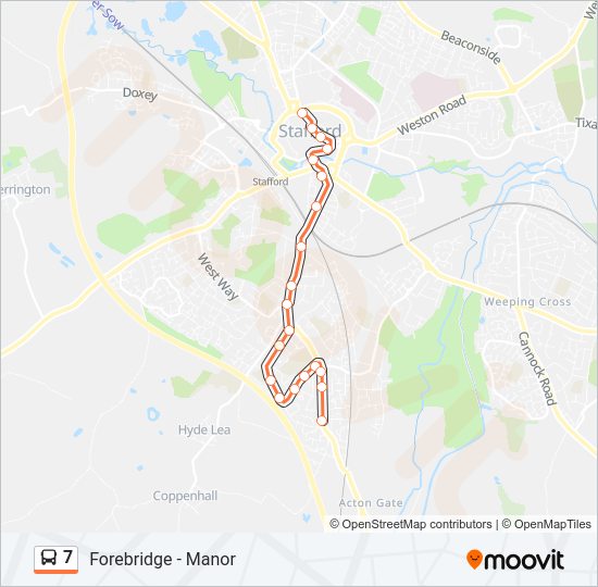 7 Route: Schedules, Stops & Maps - Stafford Town Centre (Updated)