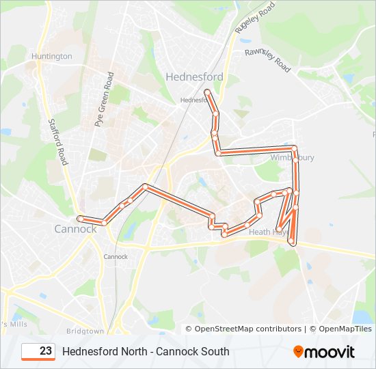 23 Route: Schedules, Stops & Maps - Hednesford (Updated)