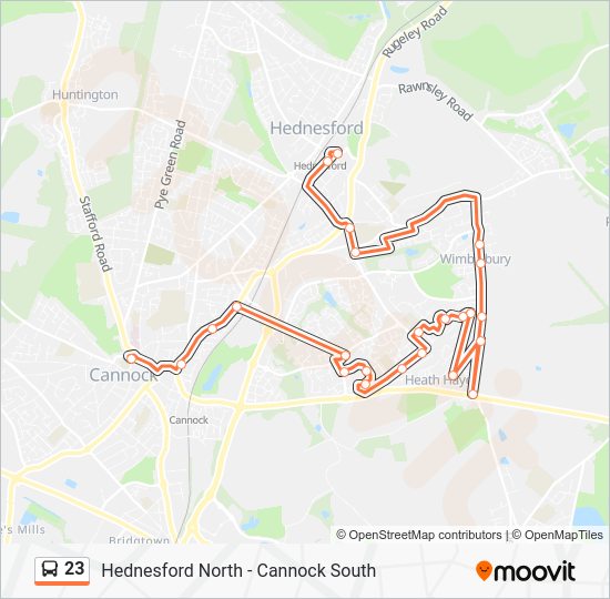 23 Route: Schedules, Stops & Maps - Cannock Bus Station (Updated)