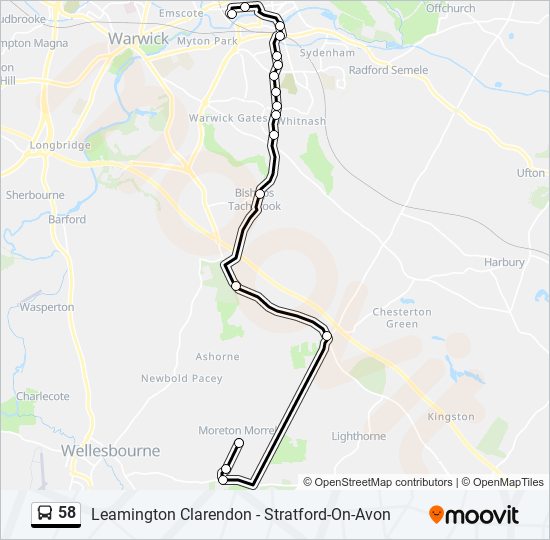 58 Route: Schedules, Stops & Maps - Moreton Morrell (Updated)