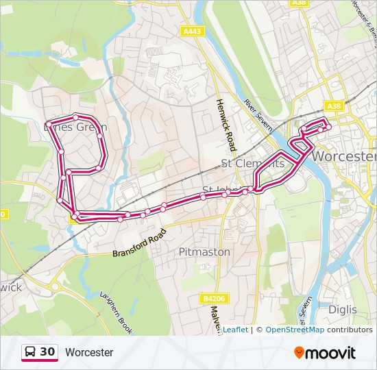 30 Route: Schedules, Stops & Maps - Worcester