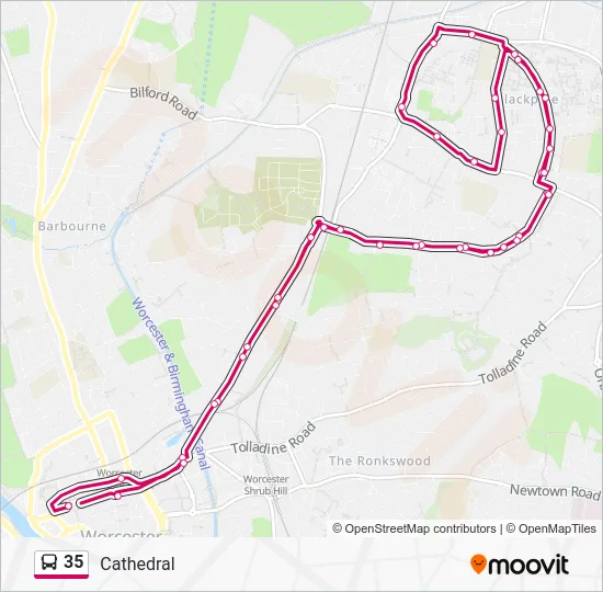 35 Route: Schedules, Stops & Maps - Worcester Bus Station (Updated)