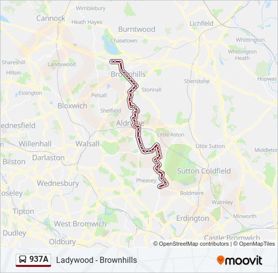 937a Route: Schedules, Stops & Maps - Kingstanding (Updated)