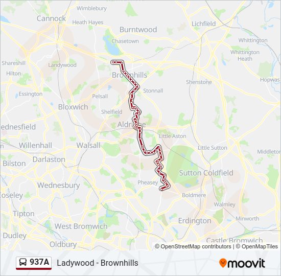 937a Route: Schedules, Stops & Maps - Kingstanding (Updated)