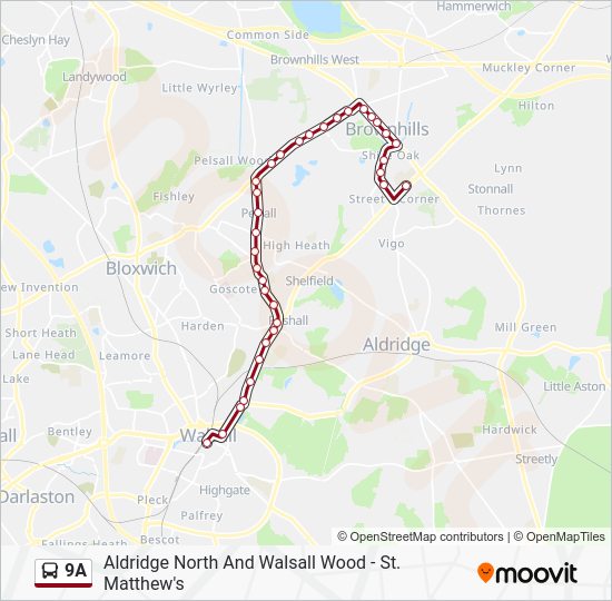 9A Route: Schedules, Stops & Maps - Shire Oak Hill (Updated)