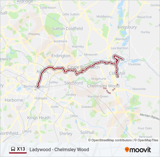 x13 Route: Schedules, Stops & Maps - Coleshill (Updated)
