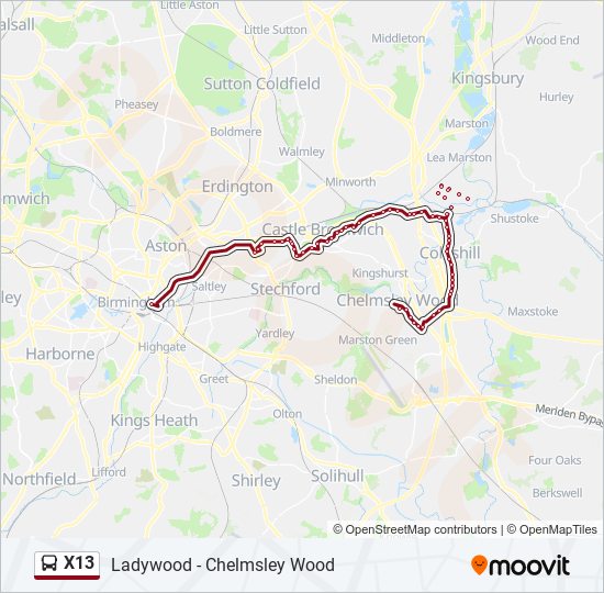 x13 Route: Schedules, Stops & Maps - Birmingham (Updated)