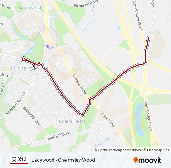 x13 Route: Schedules, Stops & Maps - Coleshill (Updated)