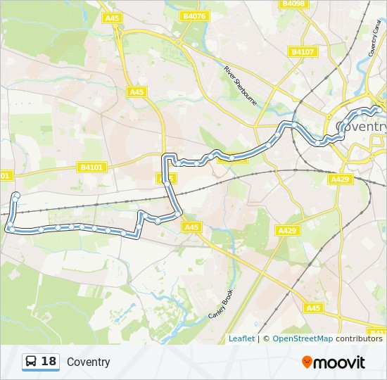 18 Route: Schedules, Stops & Maps - Coventry