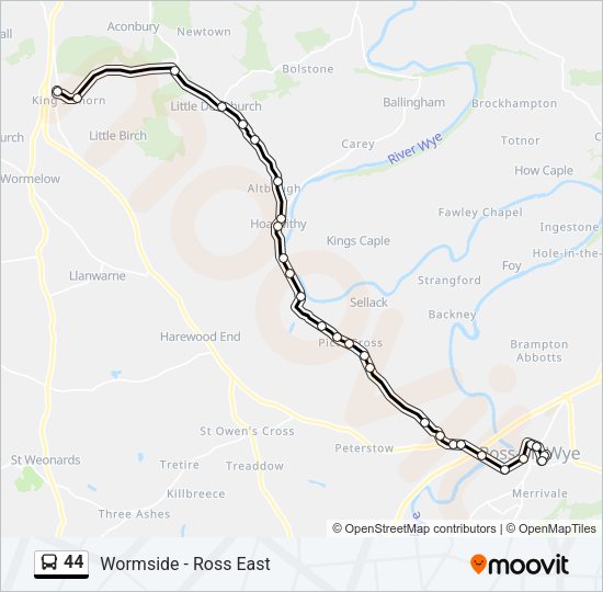 44 Route: Schedules, Stops & Maps - Cantilupe Road (Updated)