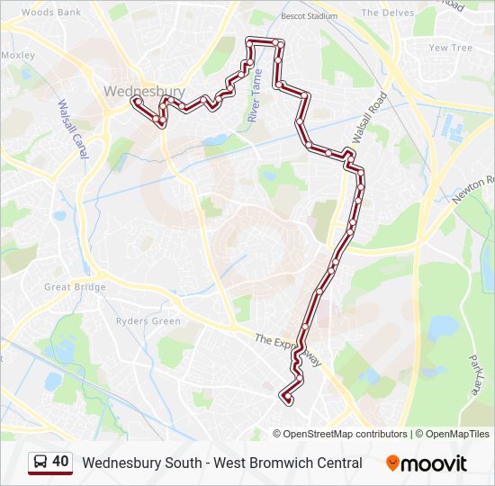40 Route: Schedules, Stops & Maps - Wednesbury Bus Station (Updated)