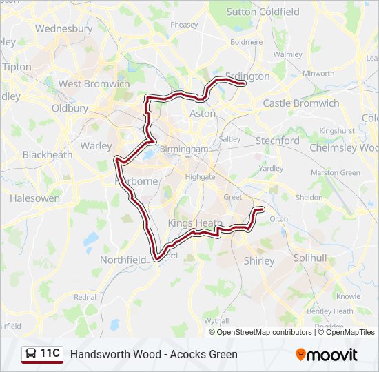 11c Route: Schedules, Stops & Maps - Erdington (Updated)
