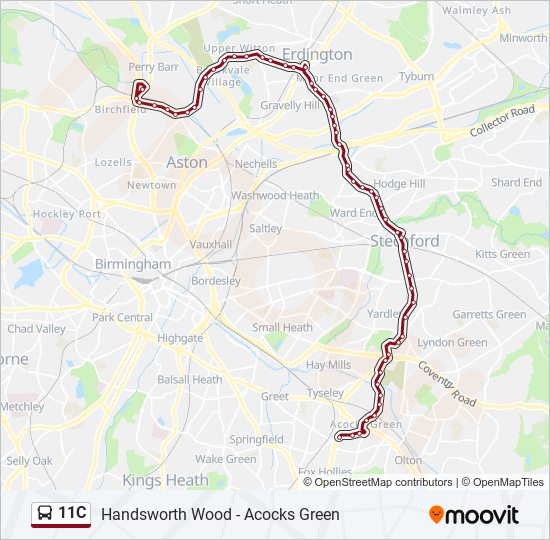 11c Route: Schedules, Stops & Maps - Acocks Green (Updated)