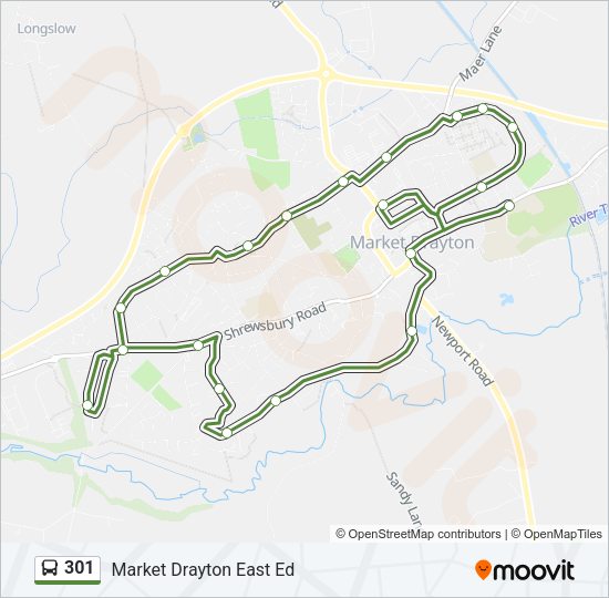301 Route: Schedules, Stops & Maps - Market Drayton Circular (Updated)