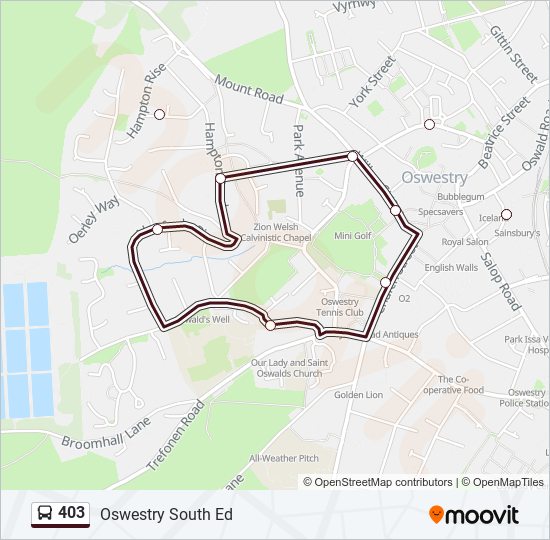 403 Route: Schedules, Stops & Maps - Oswestry Circular (Updated)
