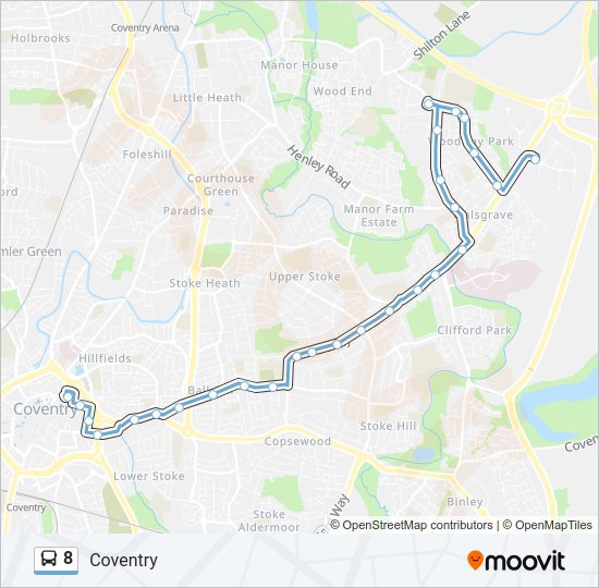 8 Route: Schedules, Stops & Maps - Coventry (Updated)