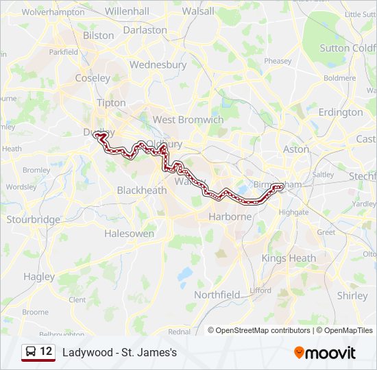 12 Route: Schedules, Stops & Maps - Dudley (Updated)